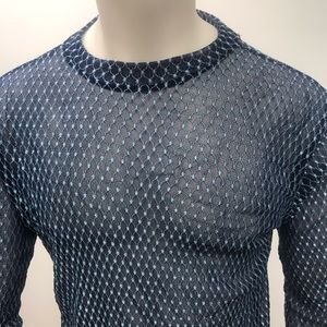 Shirts | Ocean Blue Fishnet Sheer Long Sleeves Tshirt | Poshmark